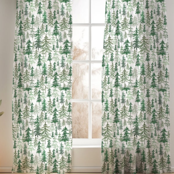 Pine Tree Curtains - Etsy