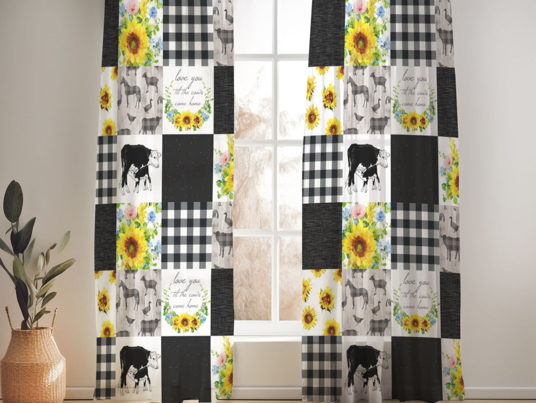 Sun Flower and Baby Caf Curtains for Nursery or Children's Bedroom ...