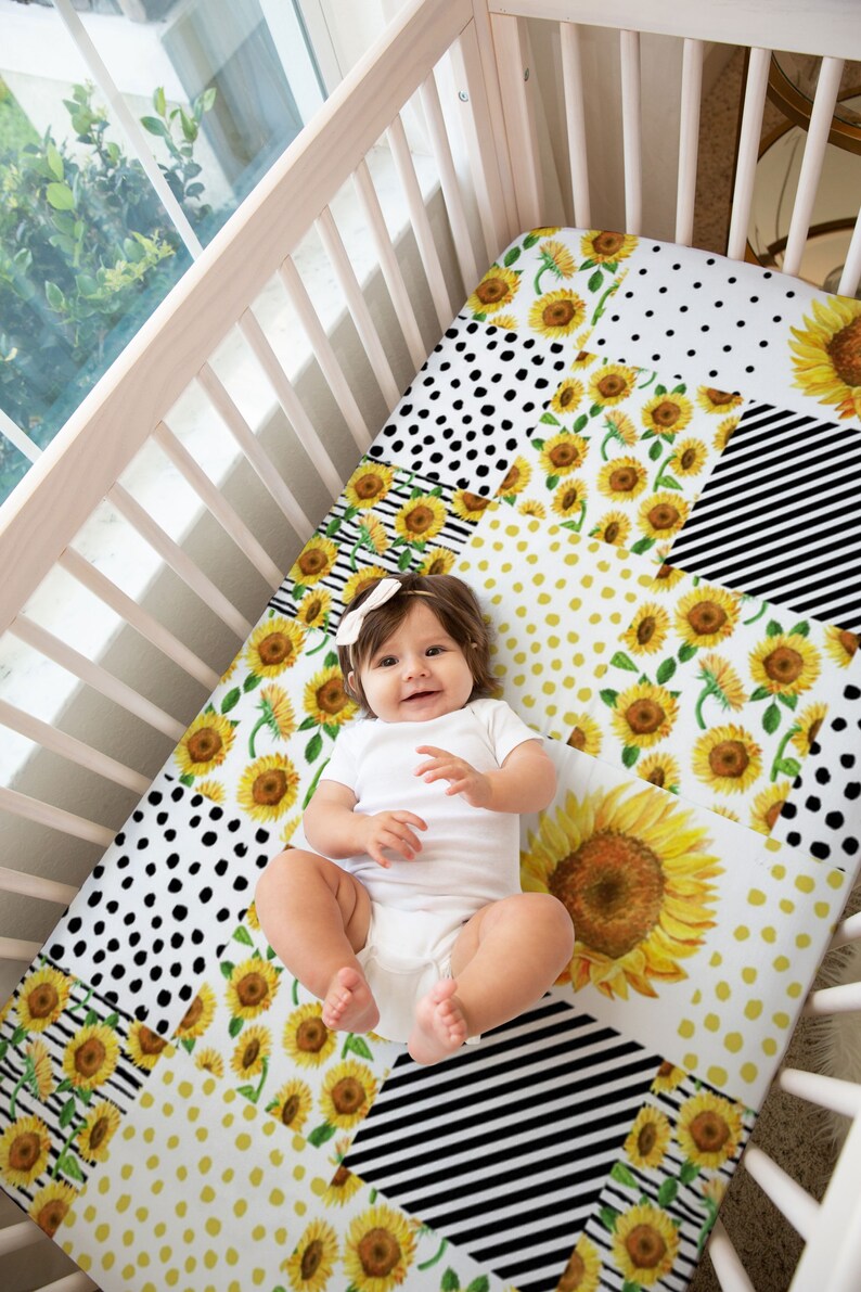 Sunflower Patchwork Baby Nursery Set Custom and Hand Made Just | Etsy