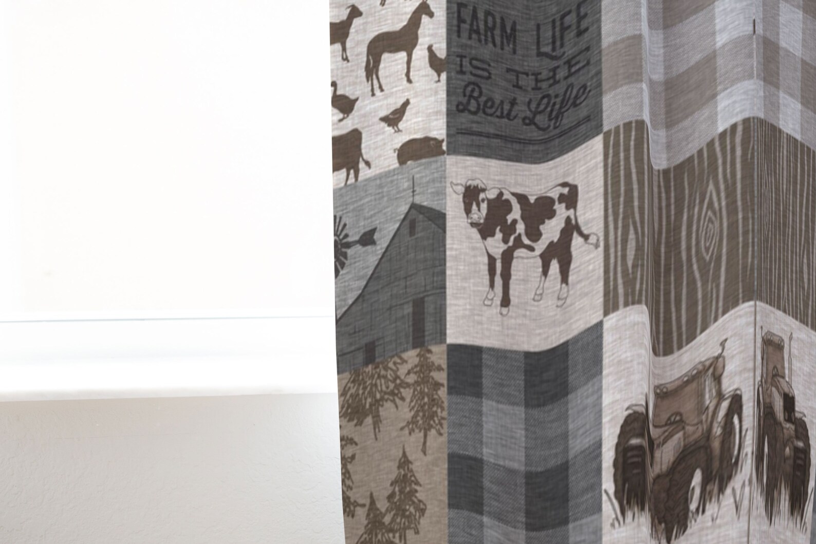 Neural Farm Life Curtains for Nursery or Children's | Etsy