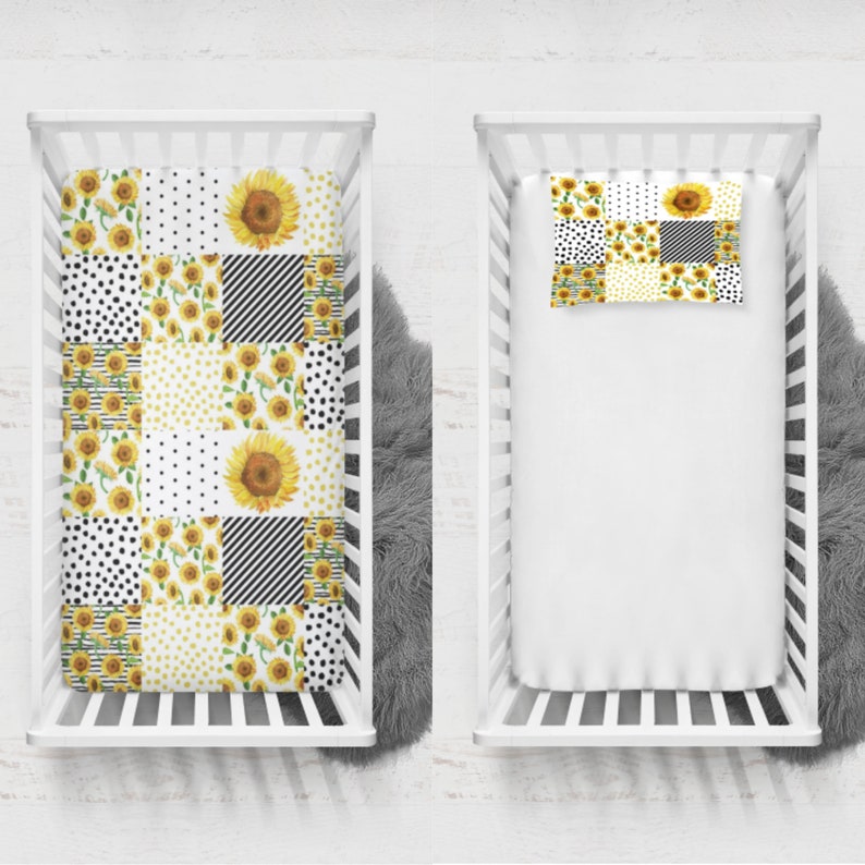 Sunflower Patchwork Baby Nursery Set Custom and Hand Made Just | Etsy