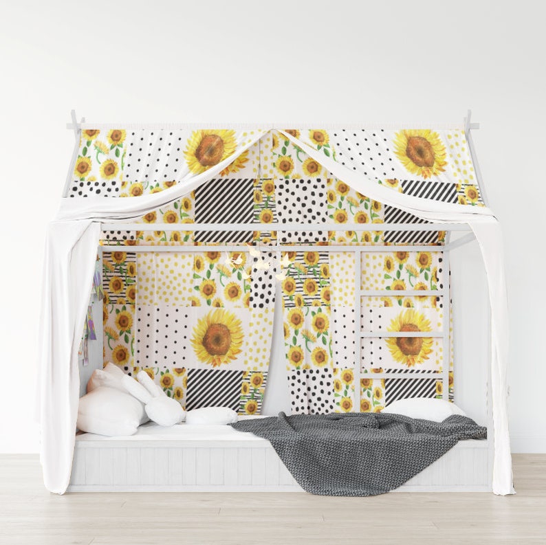 Sunflower Patchwork Curtains for Nursery or Children's - Etsy