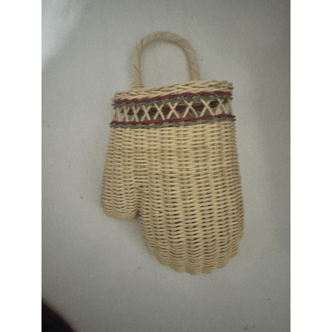 Rare Vintage Wicker Mitten Basket Christmas Winter Rattan CLASSIC - Etsy