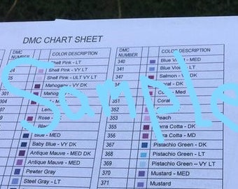 Diamond Painting Color Chart | Etsy