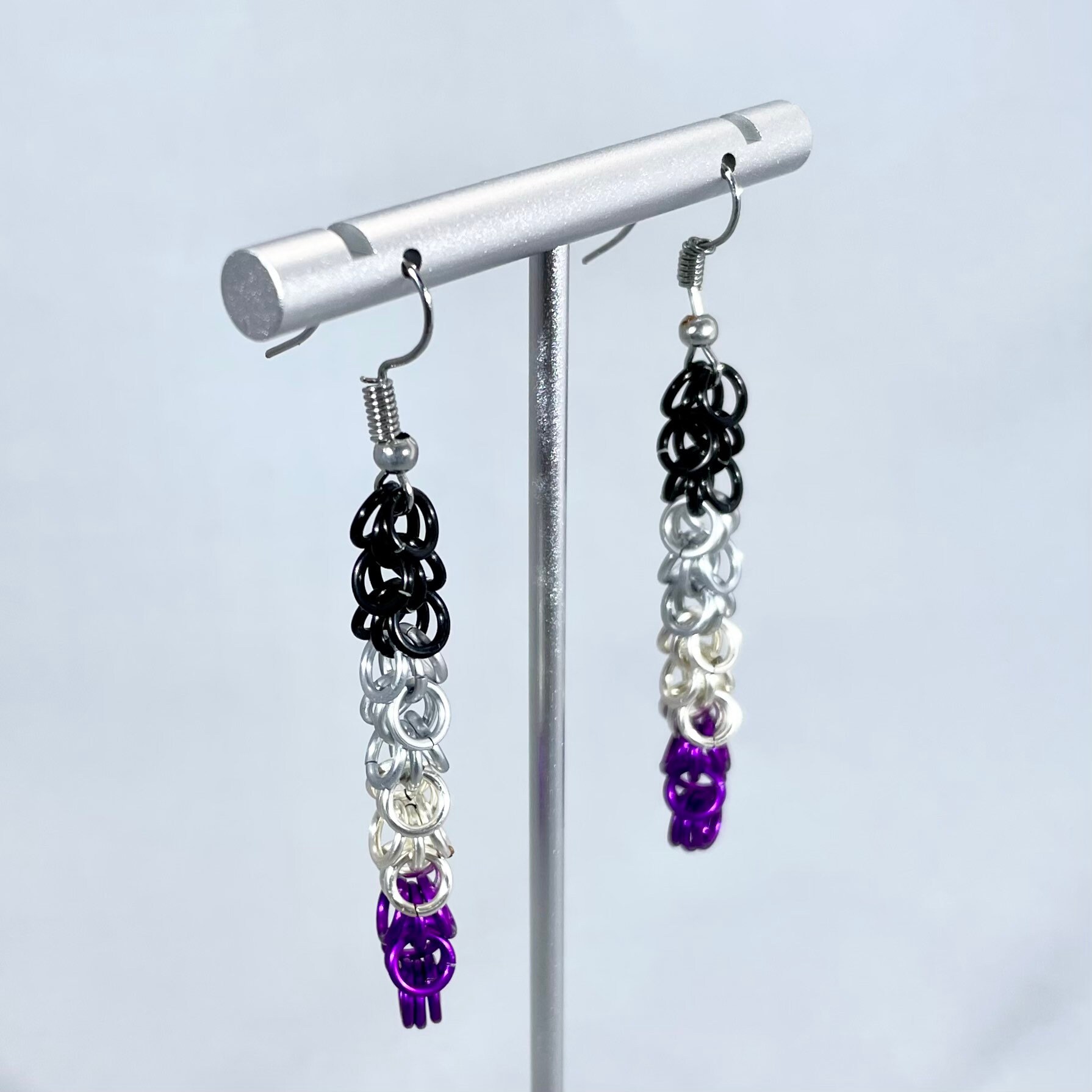 Asexual (ace) Pride Snaggly Weave Chainmaille Earrings - Etsy