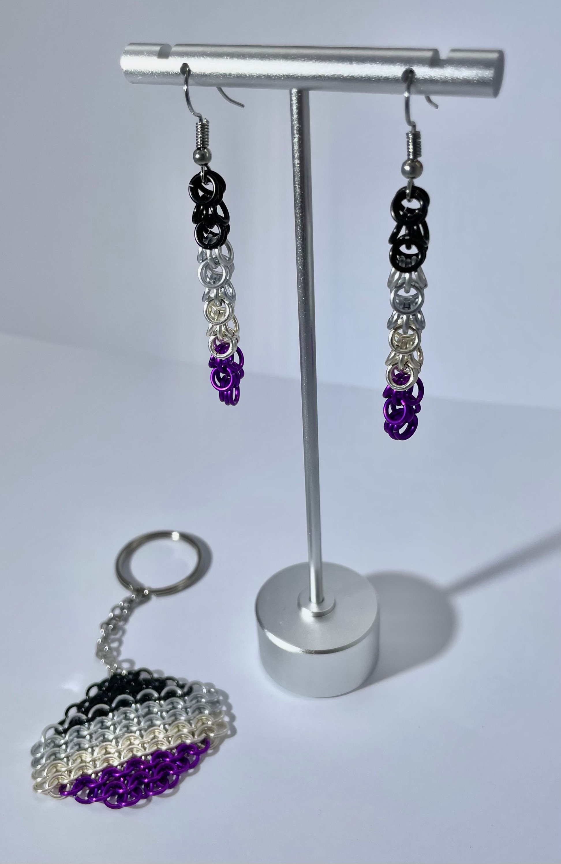 Asexual (ace) Pride Snaggly Weave Chainmaille Earrings - Etsy