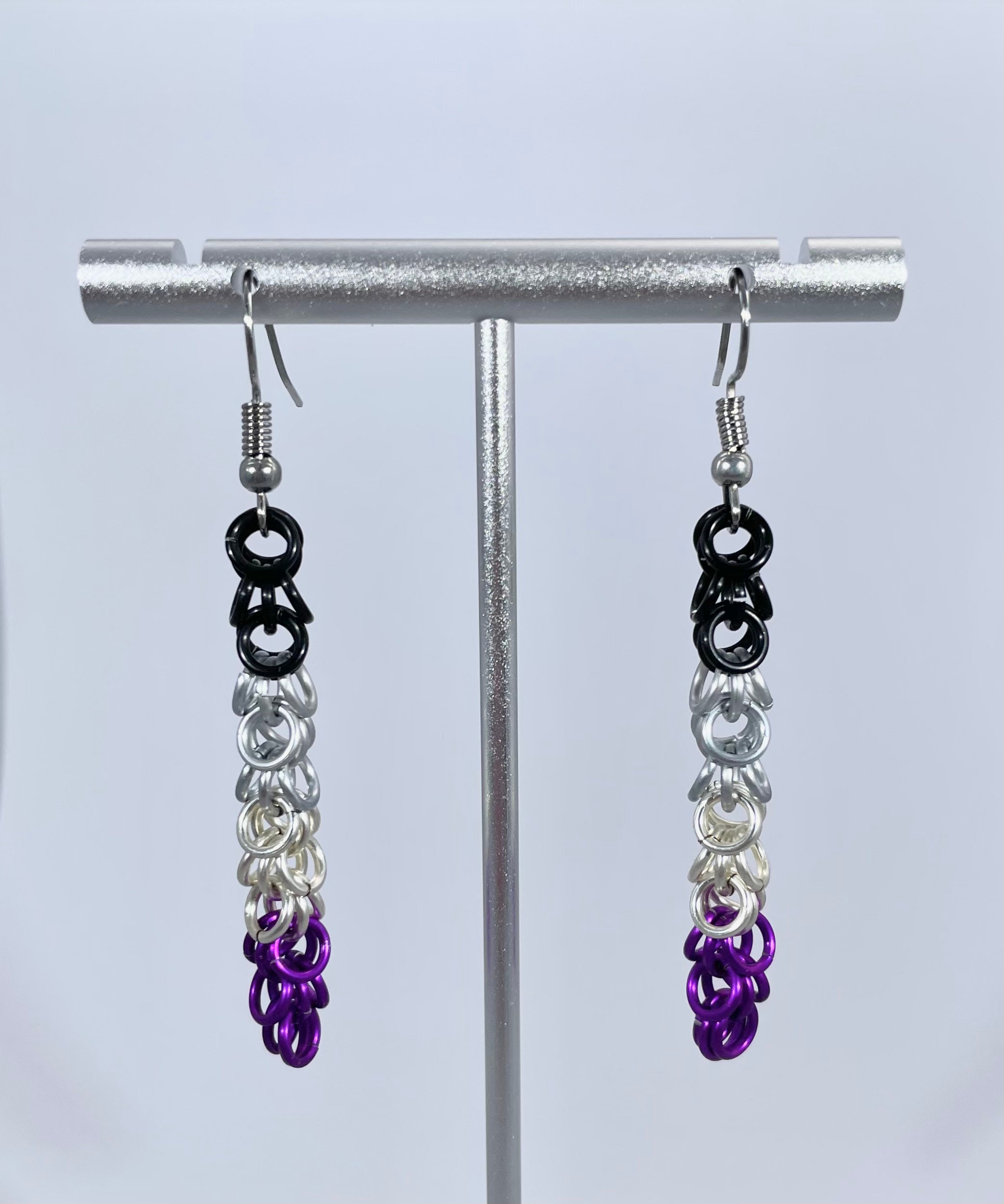 Asexual (ace) Pride Snaggly Weave Chainmaille Earrings - Etsy
