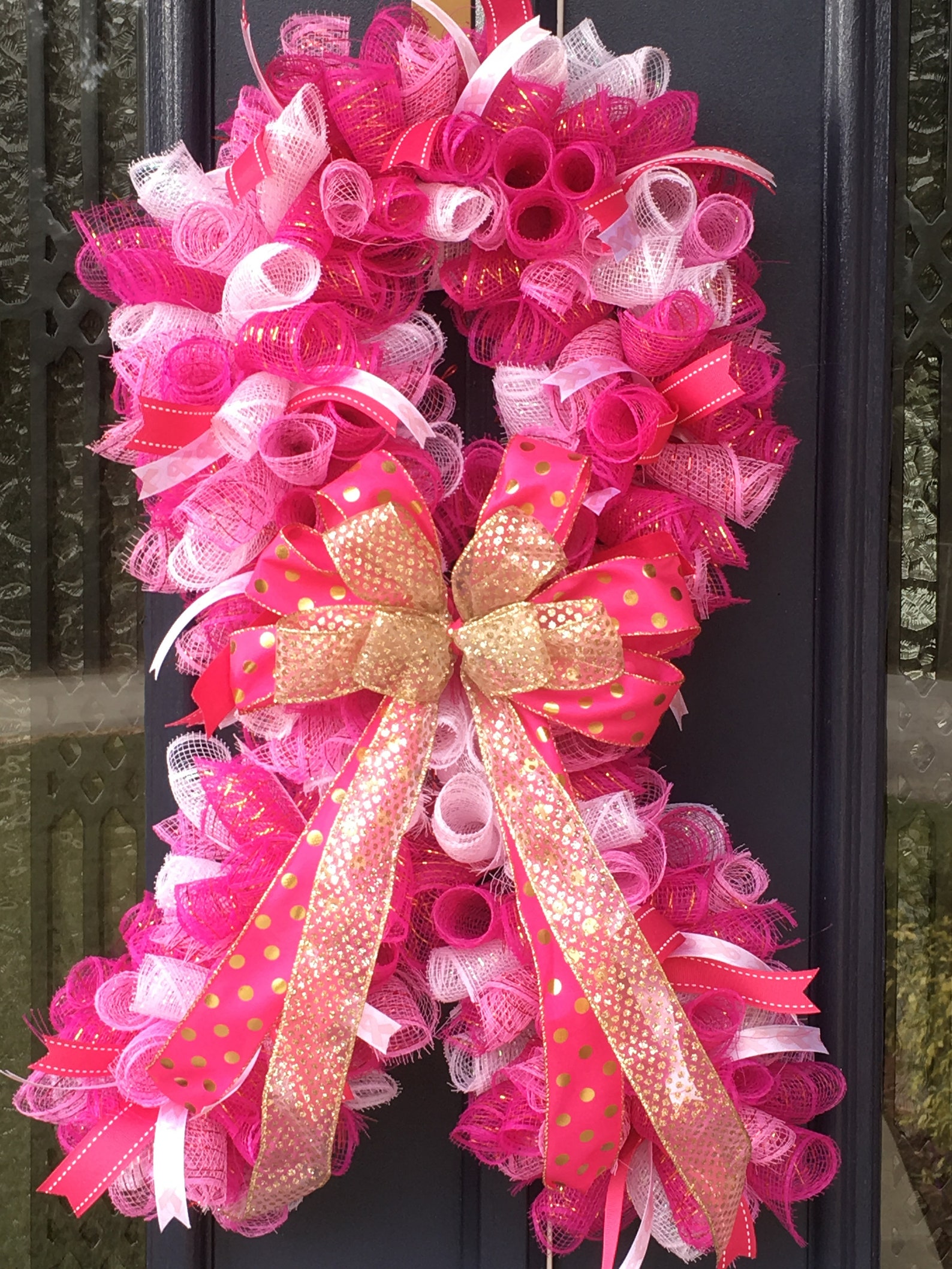 Cancer Awareness Ribbon Wreath Awareness Ribbon Wreath Pink | Etsy