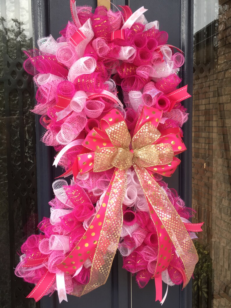 Cancer Awareness Ribbon Wreath | Etsy