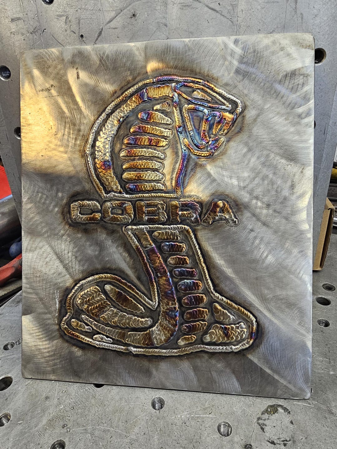 Cobra Welded Art – TIG Welded Stainless Steel Wall Art – 9"x10.5 ...