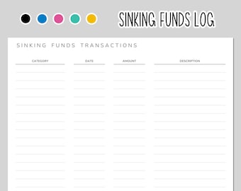 PRINTABLE PDF Sinking Funds - Etsy