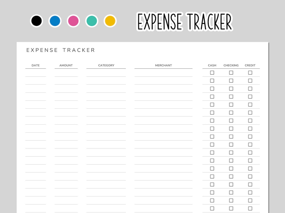 PRINTABLE PDF - Expense Tracker - Etsy