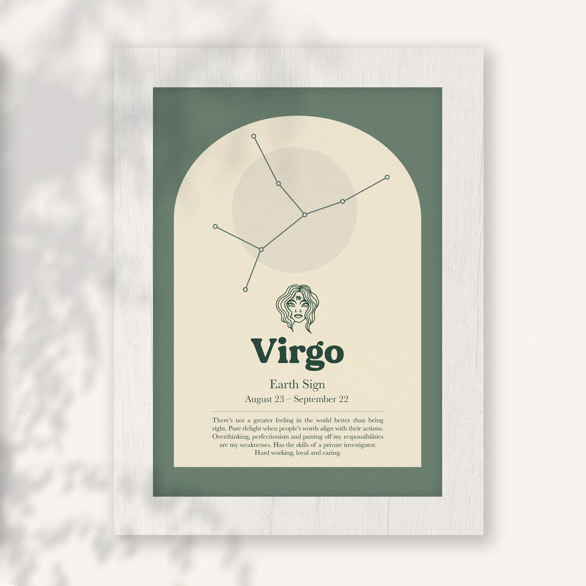 Virgo Star Sign - Printable PDF Poster - A4 & A3 Size | Digital ...