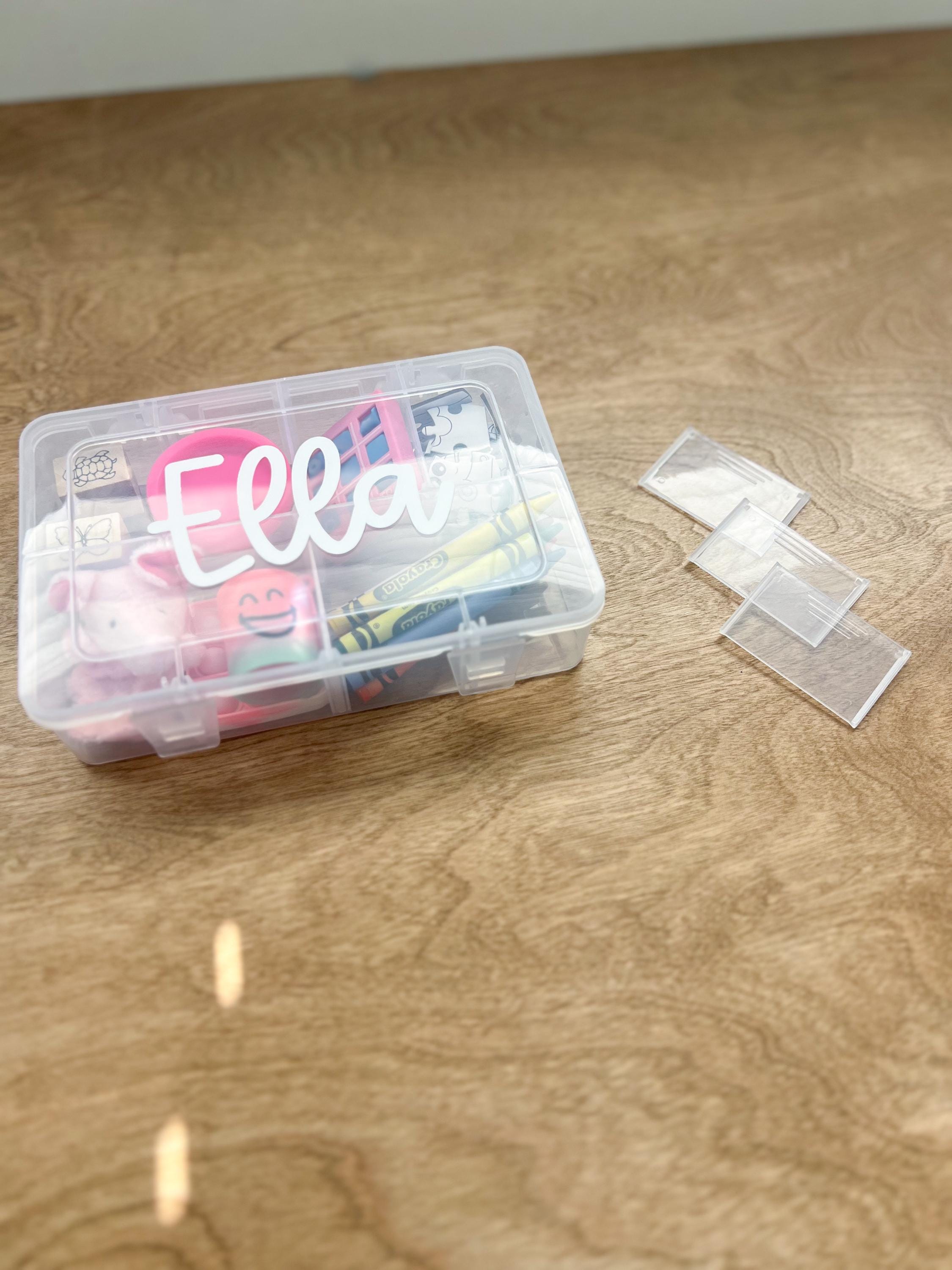 Personalized Kids Travel Activity Box – Clear Divider Kit With Crayons ...