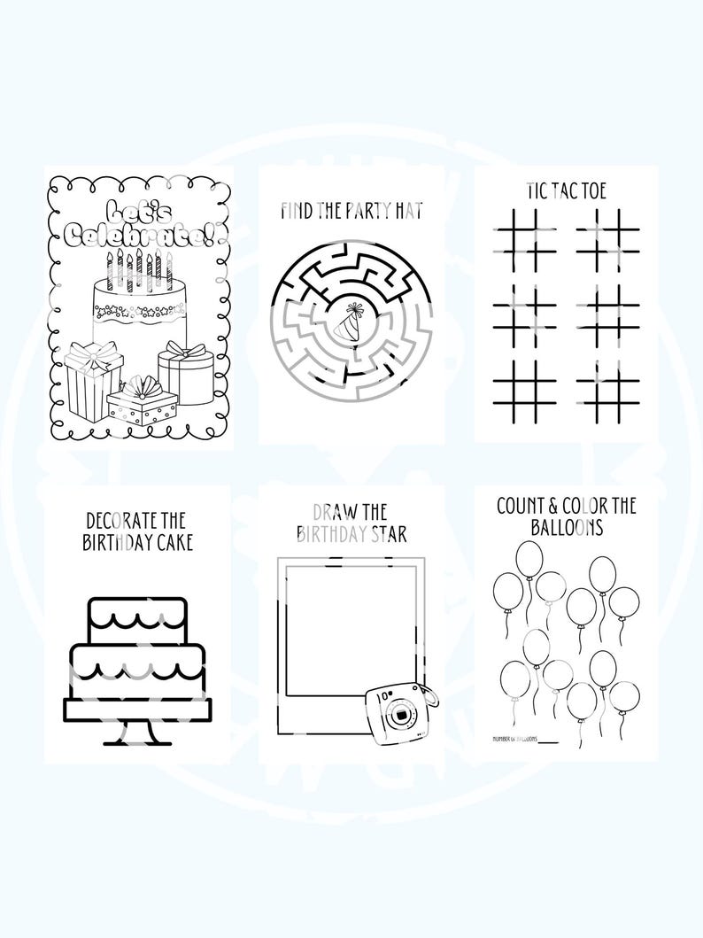 Birthday Activity Favor Bag | Kids Party Favor Pack | Pop It, Coloring ...