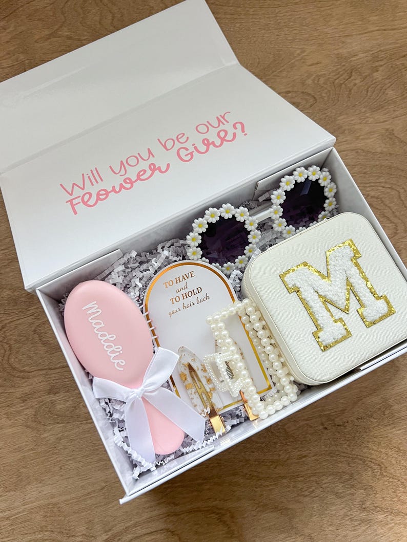 Personalized Flower Girl Proposal Gift Box - Pink Themed - Etsy