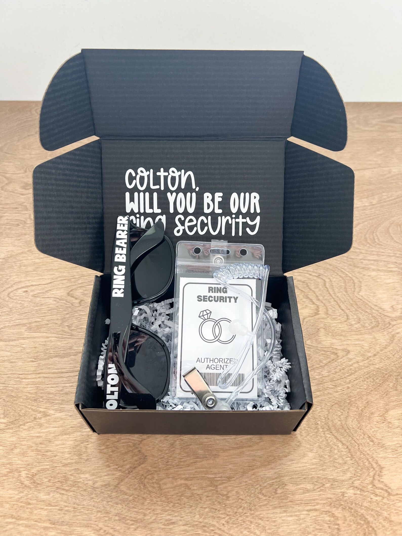 Personalized Ring Security Proposal Box: Secret Agent Ring Bearer Gift ...