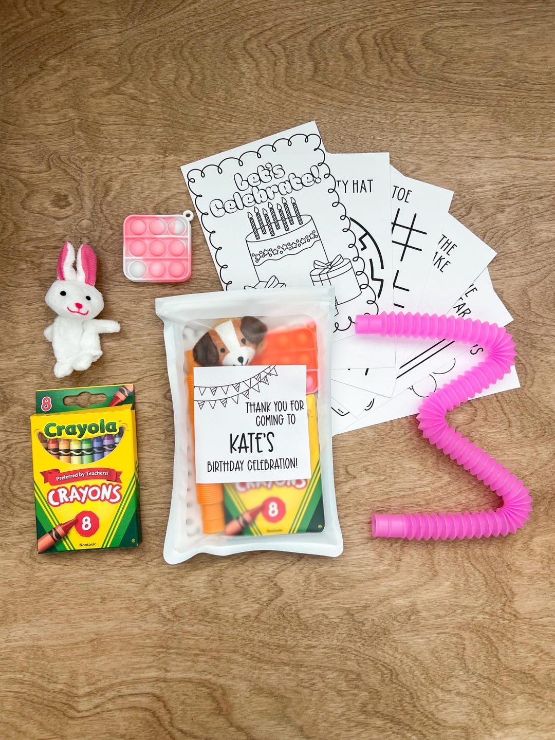 Birthday Activity Favor Bag | Kids Party Favor Pack | Pop It, Coloring ...