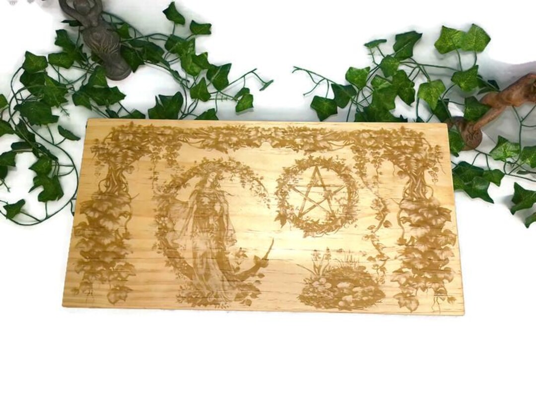 Altar Table, Altar Board, Ritual Table, Offering Table, Engraved, Wood ...