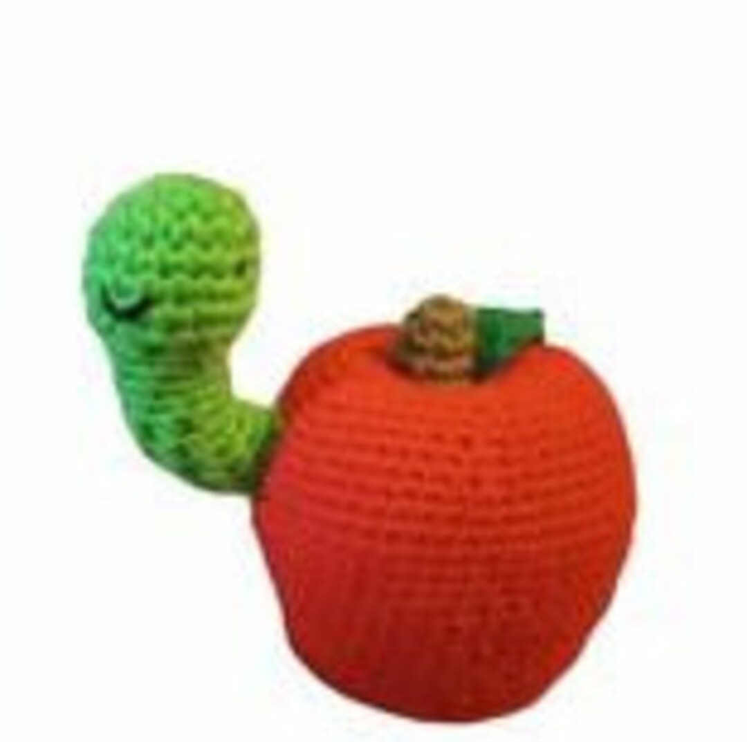 Teacher Appreciation Gift- Apple and Worm- Amigurumi - Etsy