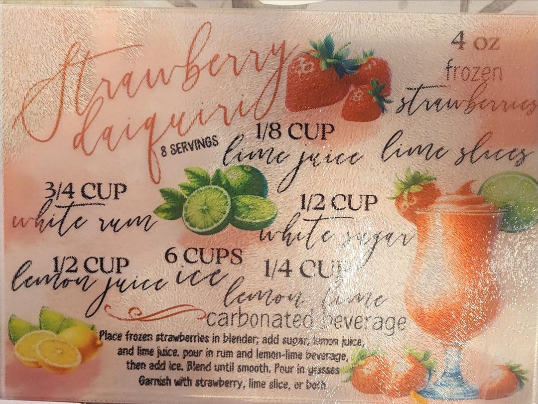 Sublimation Cutting Board With Recipes - Etsy