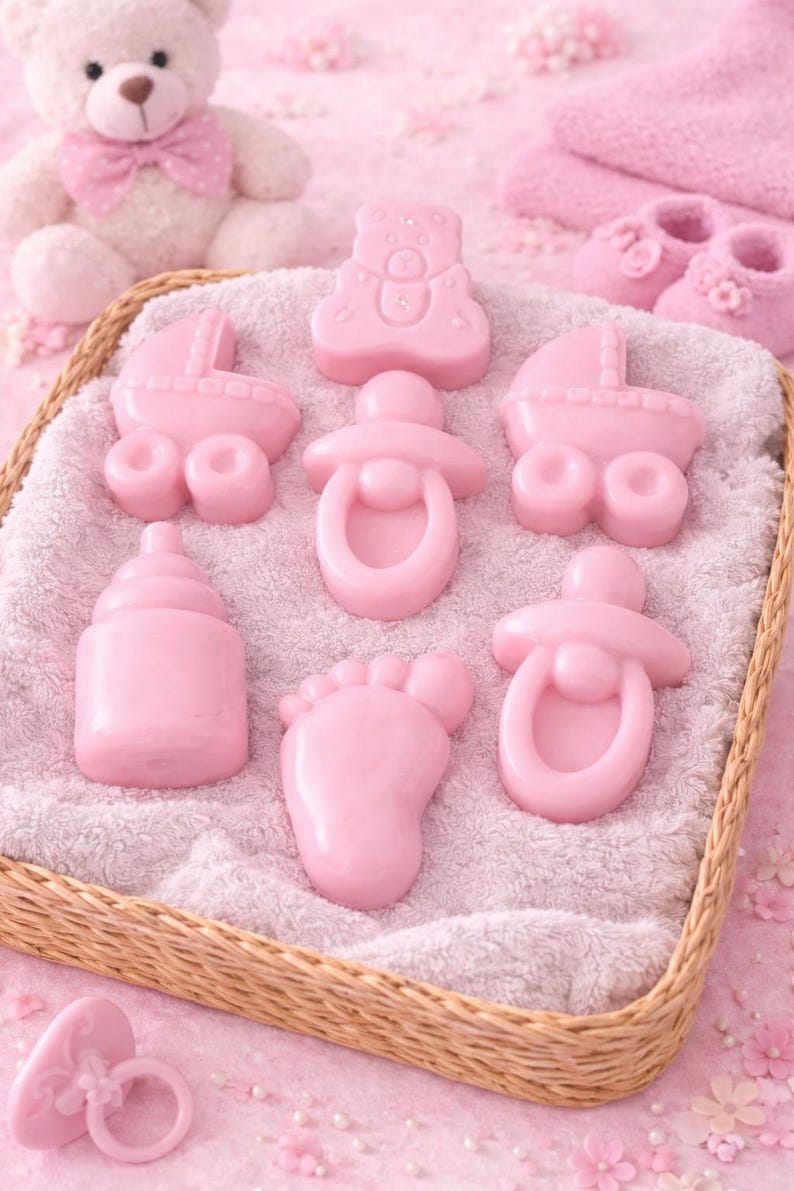 Pink Baby Shower Goat Milk Soap Favor | Baby Powder Scent | 2.5 Oz ...
