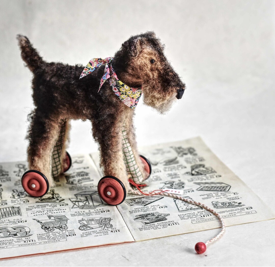 Miniature Pull Along Dog airedale Terrier - Etsy