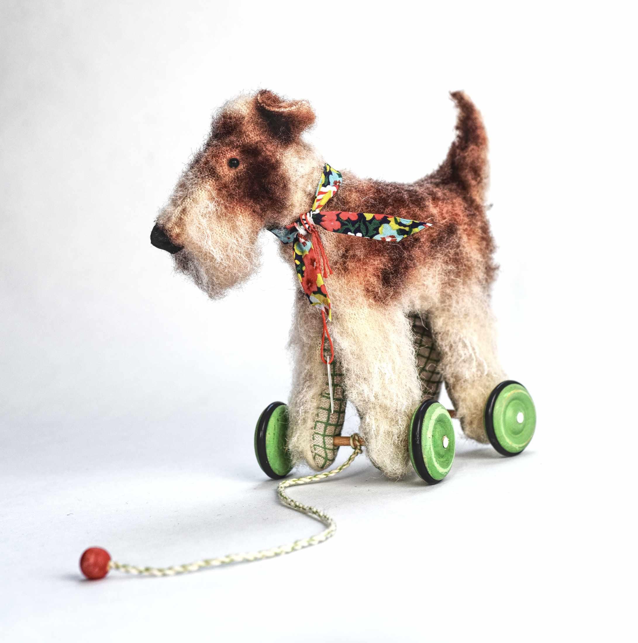 Miniature Pull Along Dog (fox Terrier) - Etsy