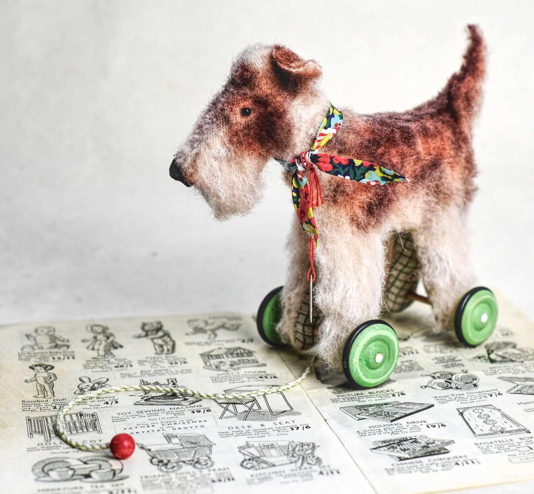 Miniature Pull Along Dog (fox Terrier) - Etsy