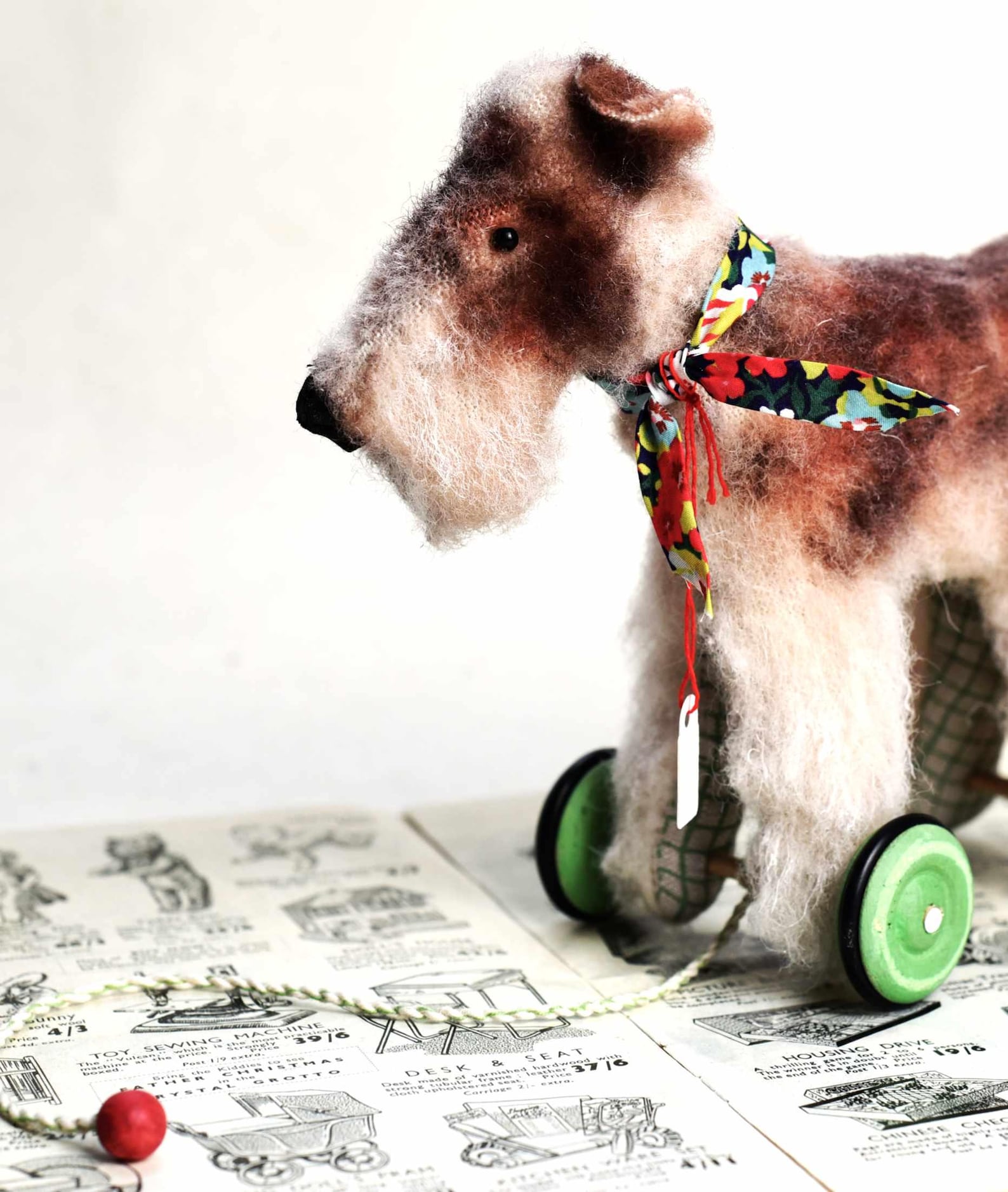 Miniature Pull Along Dog (fox Terrier) - Etsy