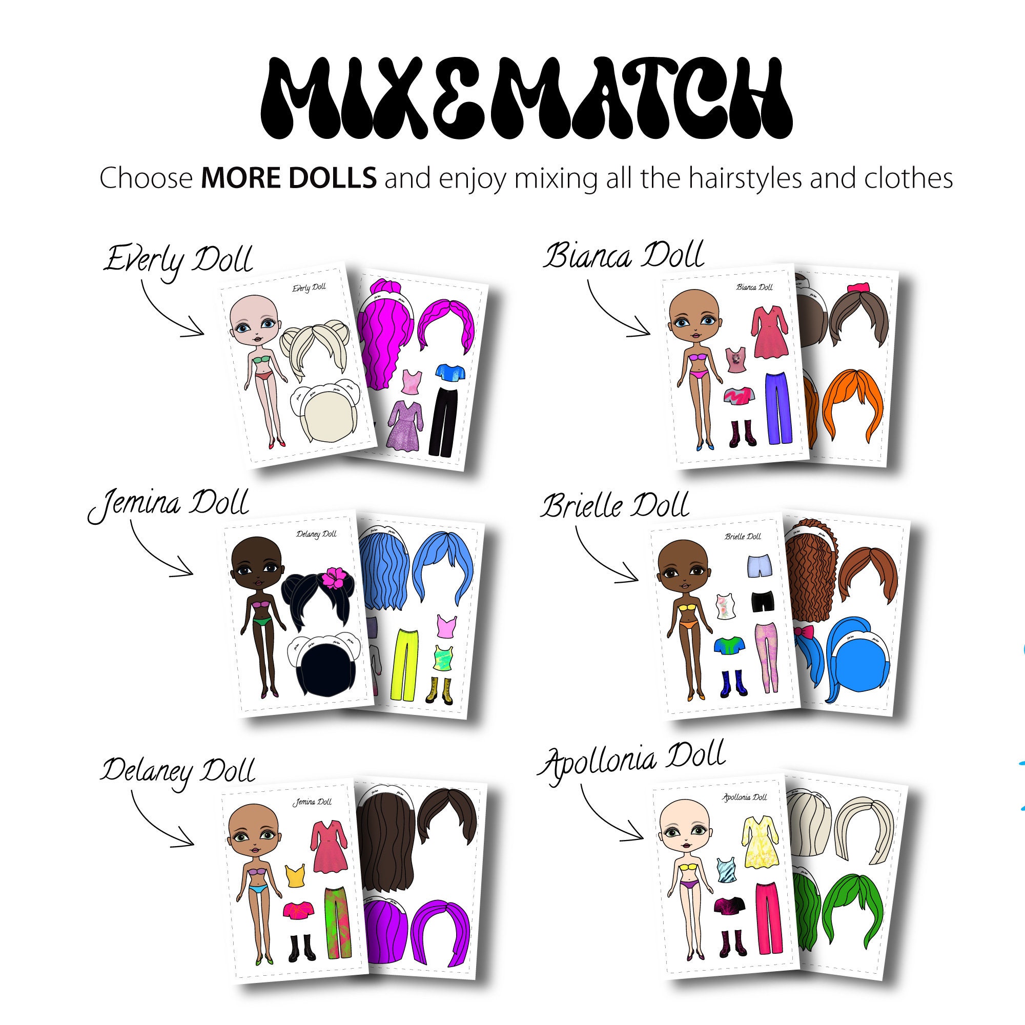 DIY Paper Doll Activity Sheet Crafting Idea Kids at Home Easy Printable ...