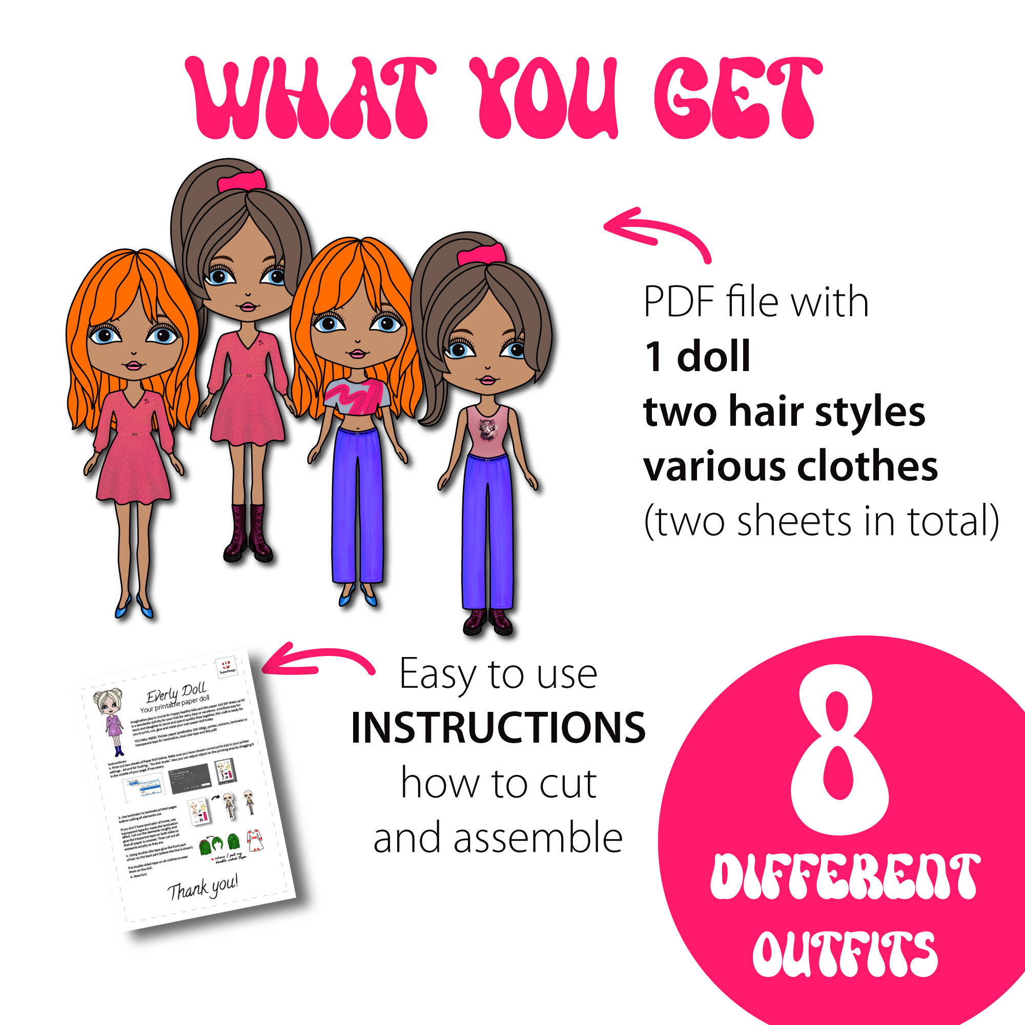 DIY Paper Doll Activity Sheet Crafting Idea Kids at Home Easy Printable ...