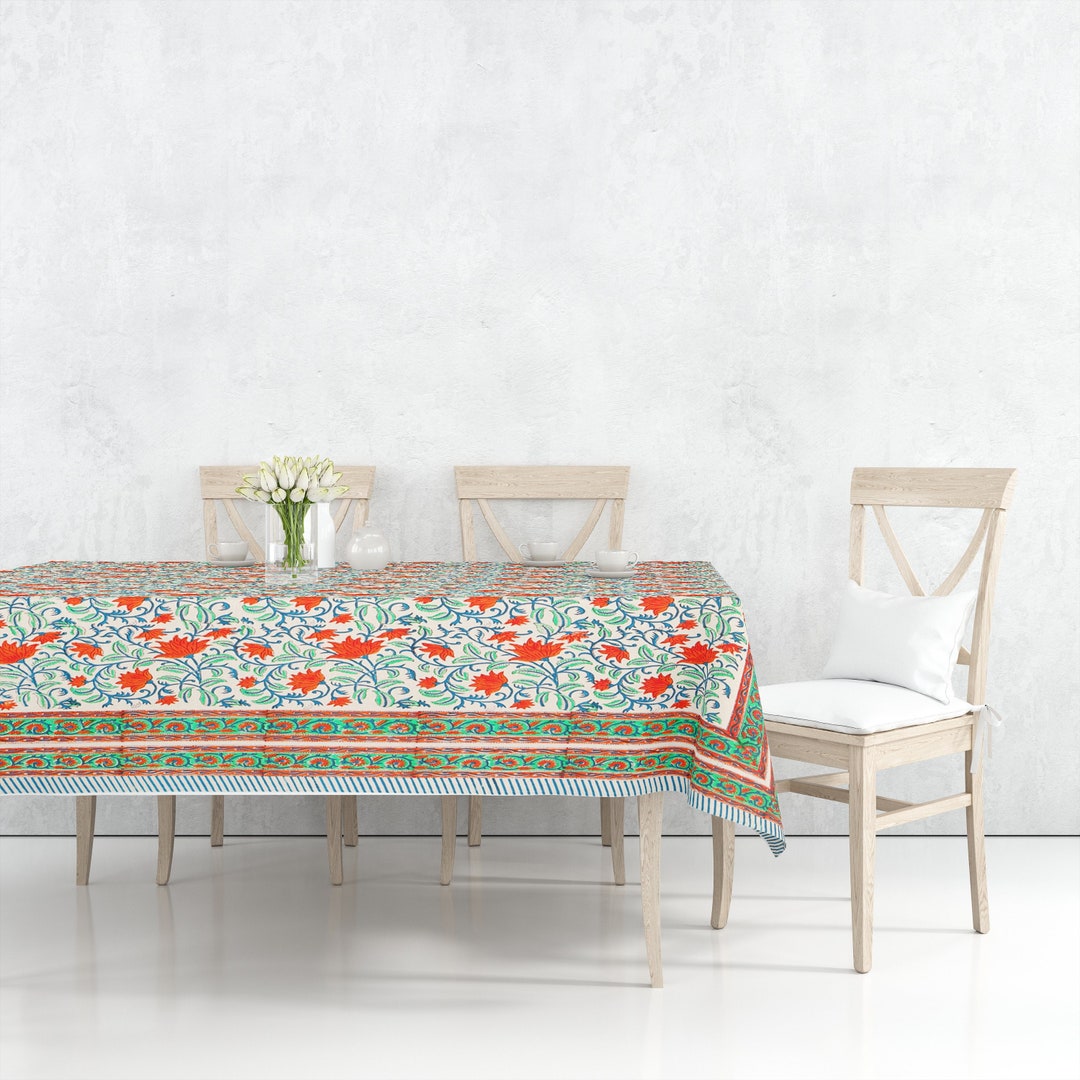Block Print Table Cover, Dinning Table Cover, Table Cloths Cotton ...