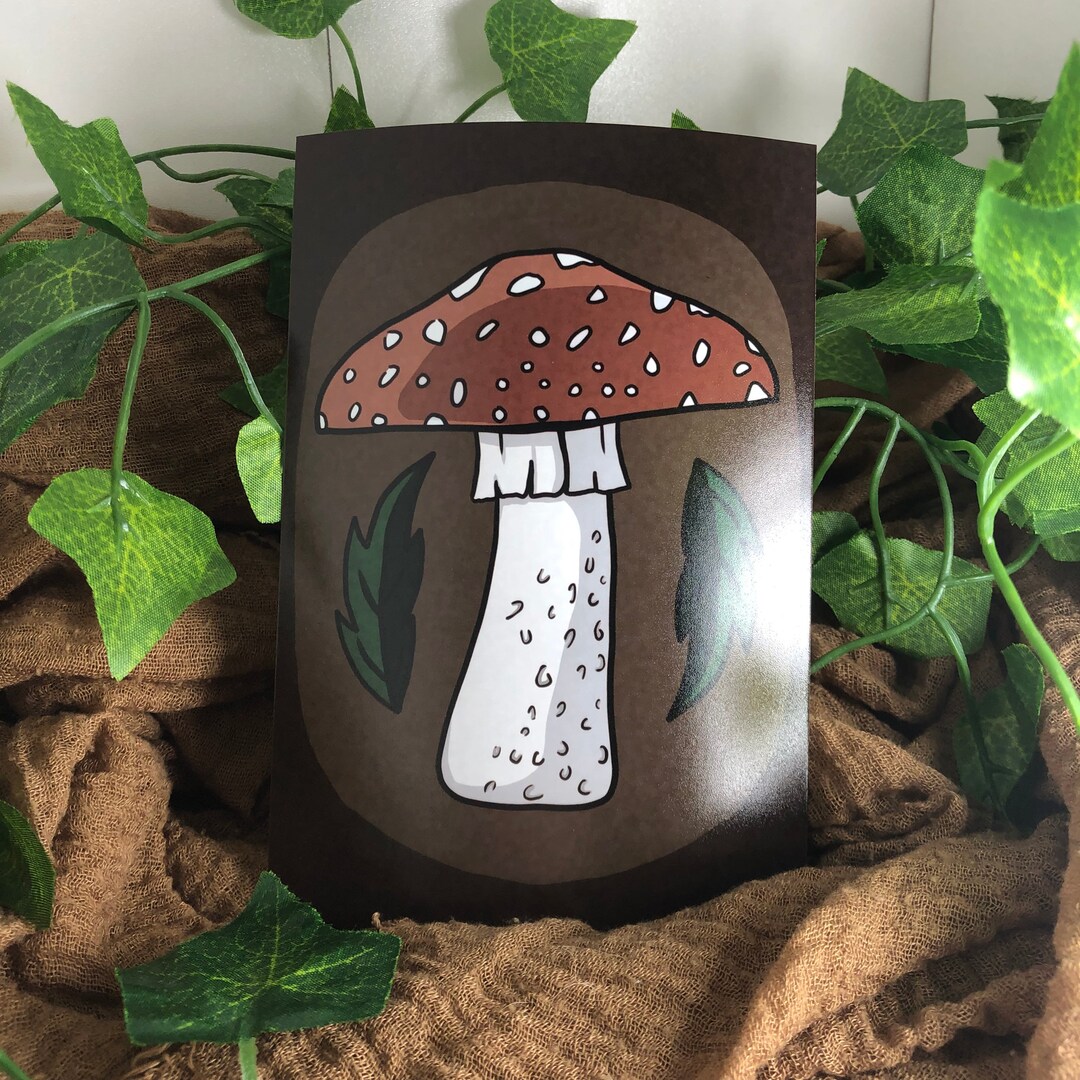 Cottagecore Toadstool Illustrated Print Mushroom Illustration ...