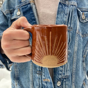 Solstice Mug: Handmade Pottery Mug With Sun Design, Ceramic Coffee Cup ...