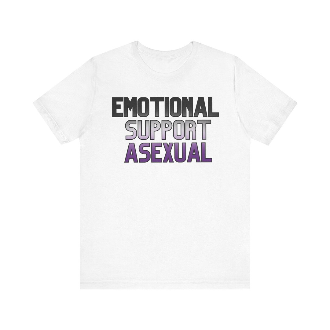 LGBTQA Pride Emotional Support Asexual Tee Shirt, Ace Funny LGBTQ Unisex Jersey, Gift for ...