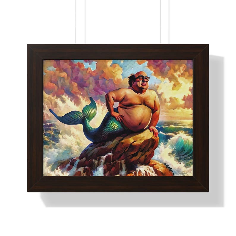 Funny danny Mermito Danny Devito Mermaid Painting, Home Decor, Office ...