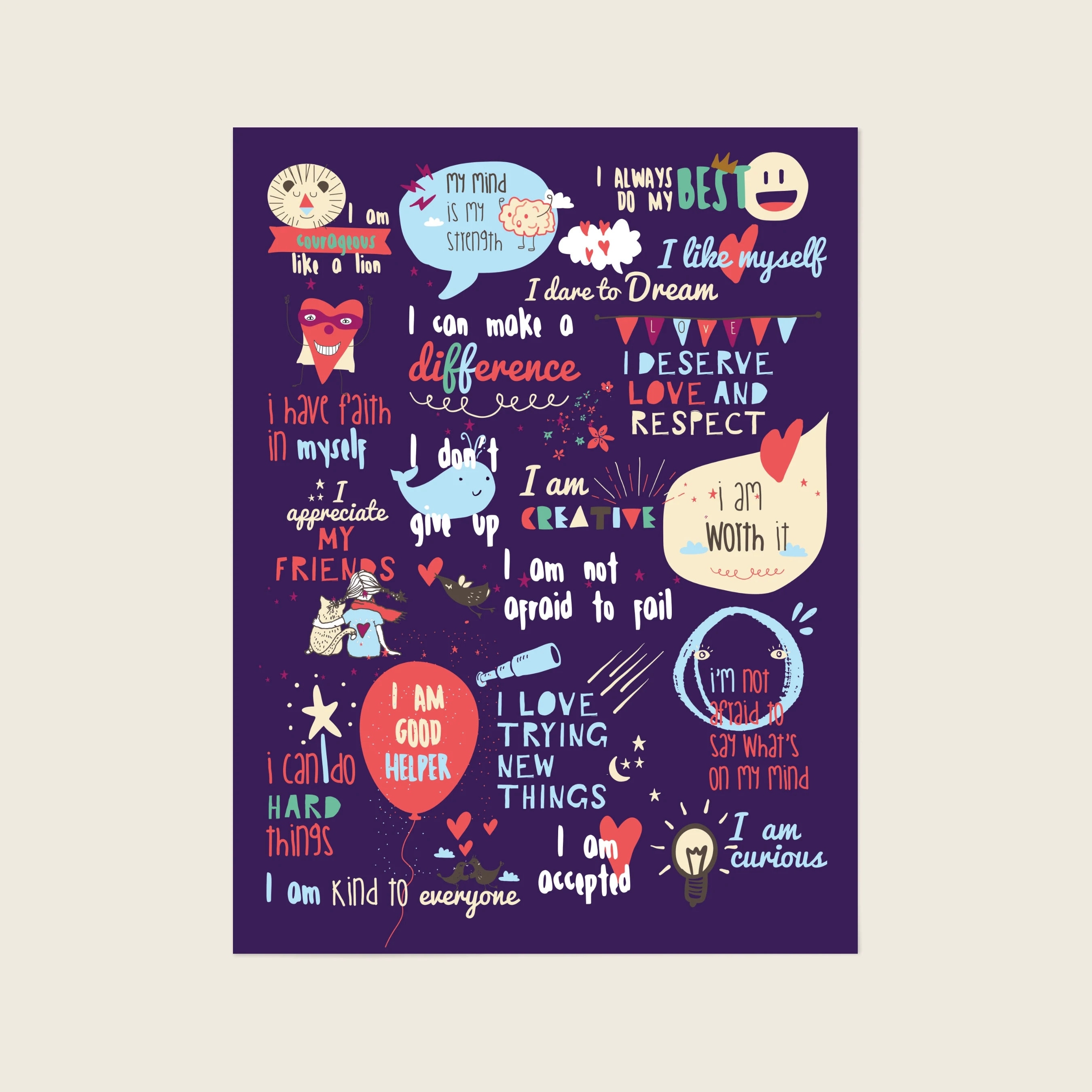 Positive Affirmations Poster for Kids (PDF Printable) - Etsy