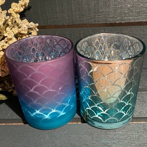 Mermaid Candle L Scented Candle L Teal & Purple Mermaid Design I 8oz ...