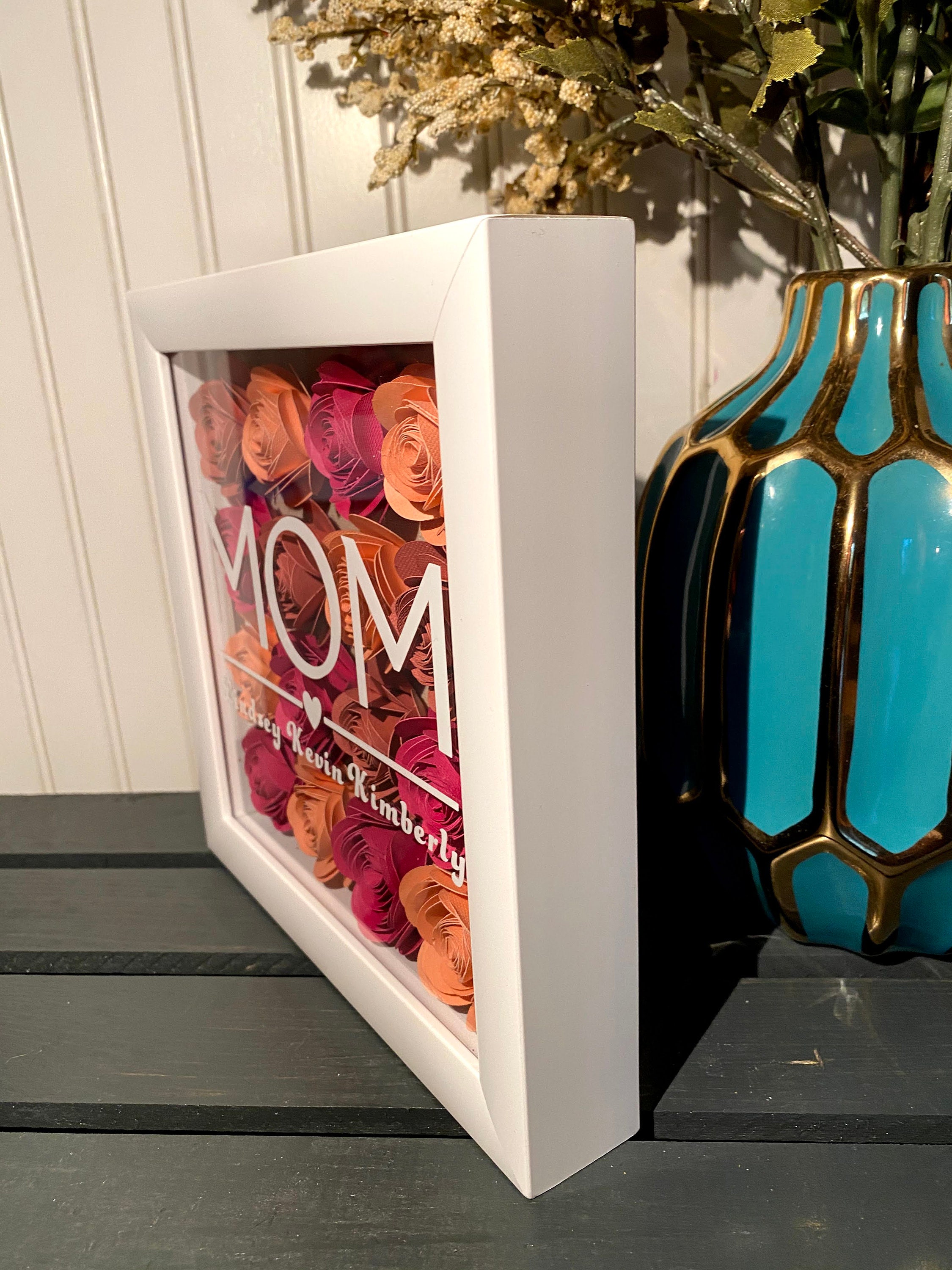 Custom Shadow Box Paper Flowers Shadow Box Gifts - Etsy