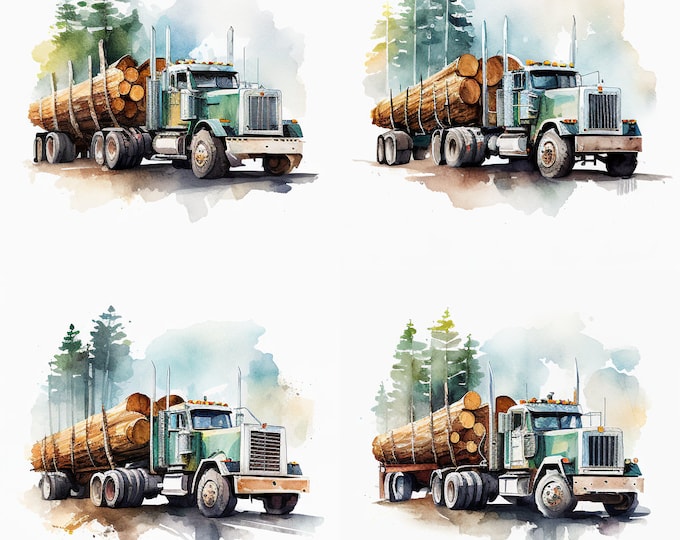Logging Truck Png for Sublimation, Logger Truck in Forest Clipart ...