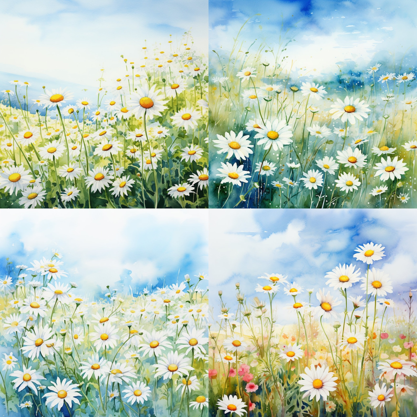 Watercolor Daisy PNG Daisy Flower Clipart Daisy Field Watercolor Daisy ...