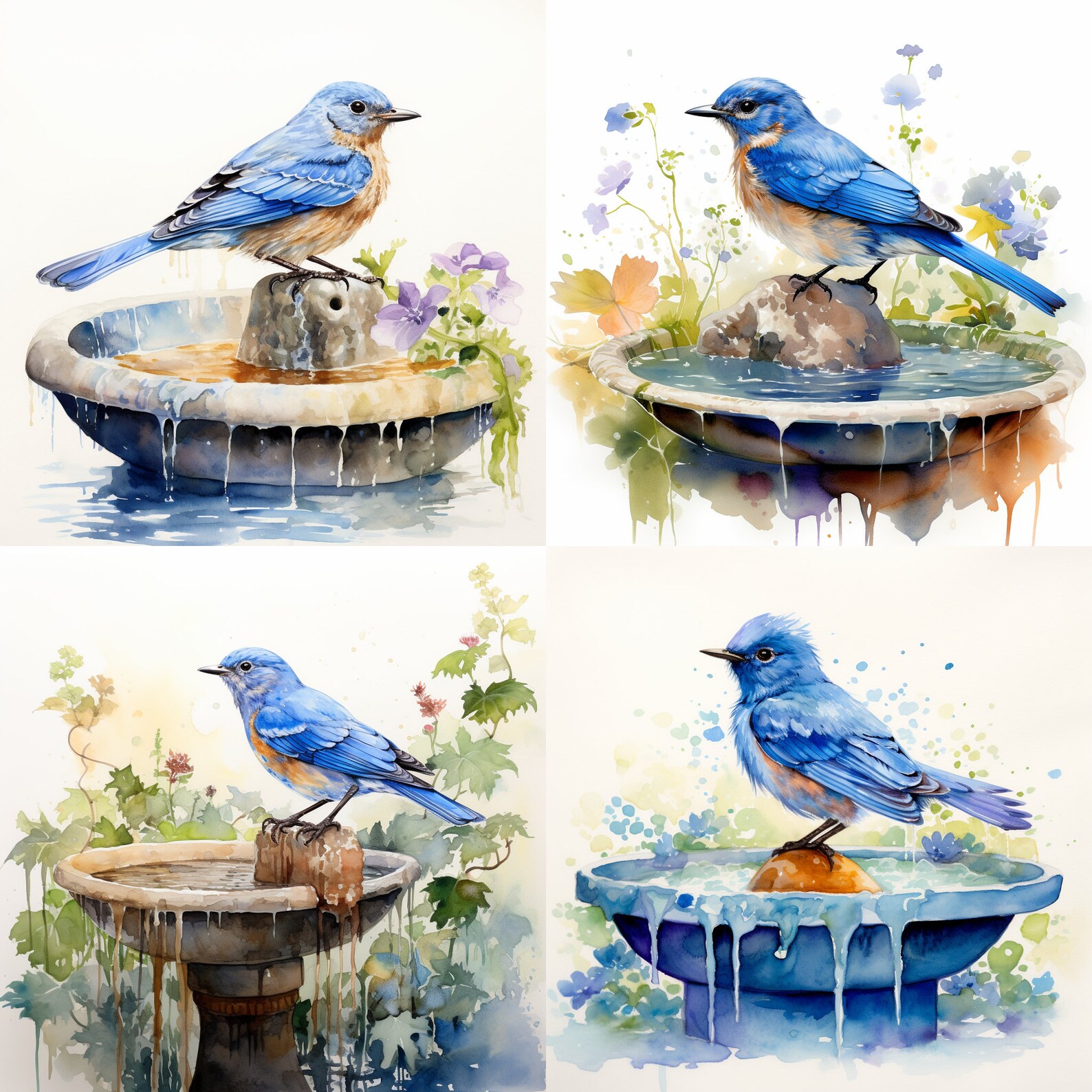 Watercolor Blue Bird PNG Bird Clipart Blue Bird Watercolor Blue Bird ...