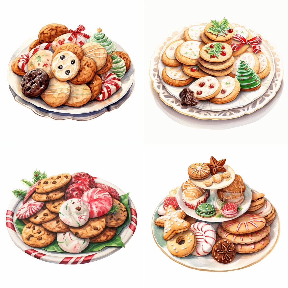 Watercolor Christmas Cookies PNG Cookie Clipart Christmas Cookie ...