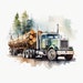 Logging Truck Png Logger Clipart Watercolor Truck Logging Print Logger ...