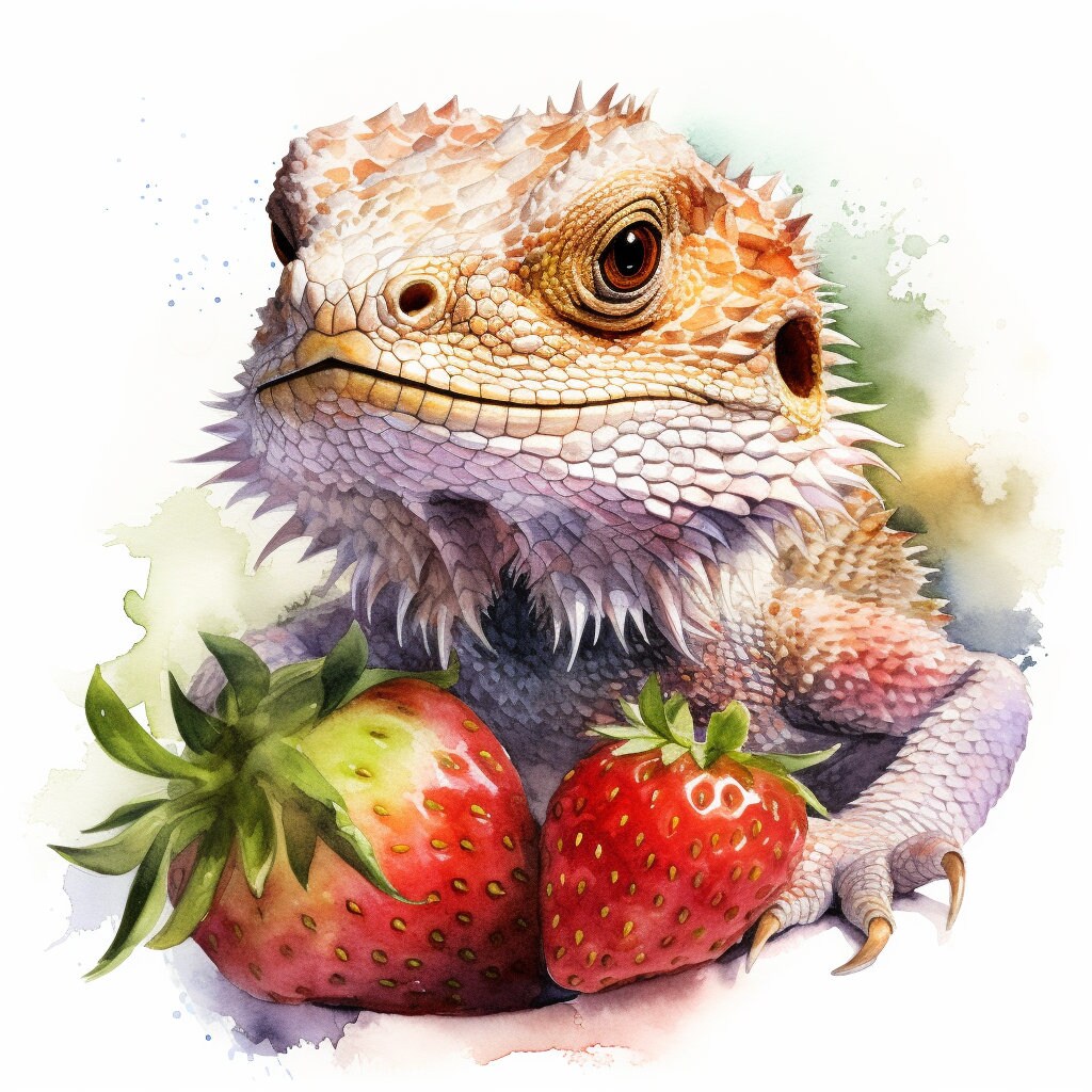Watercolor Bearded Dragon PNG Lizard Clipart Bearded Dragon Watercolor ...