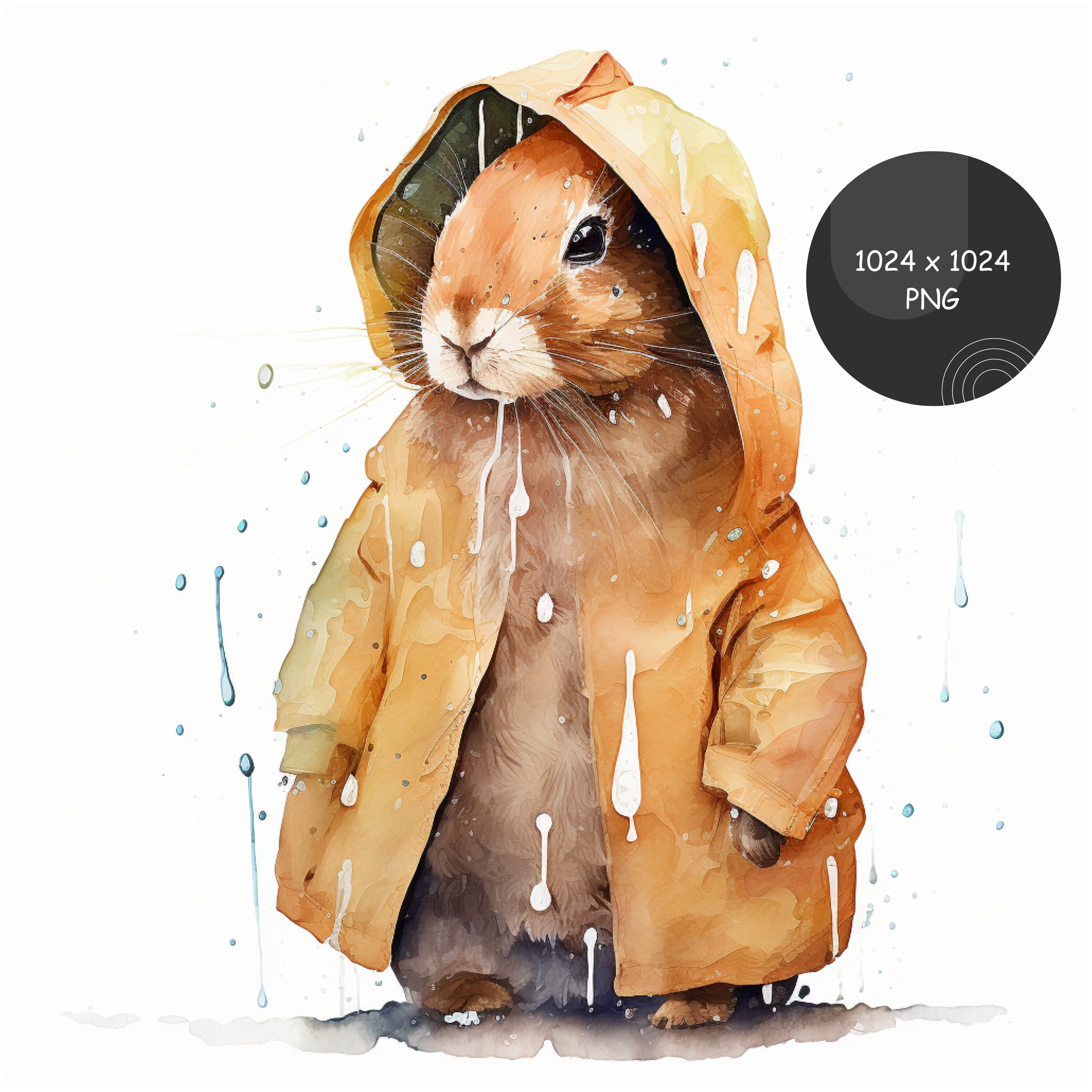 Rabbit Watercolor Wall Art Print Digital Rabbit Wall Print Design ...