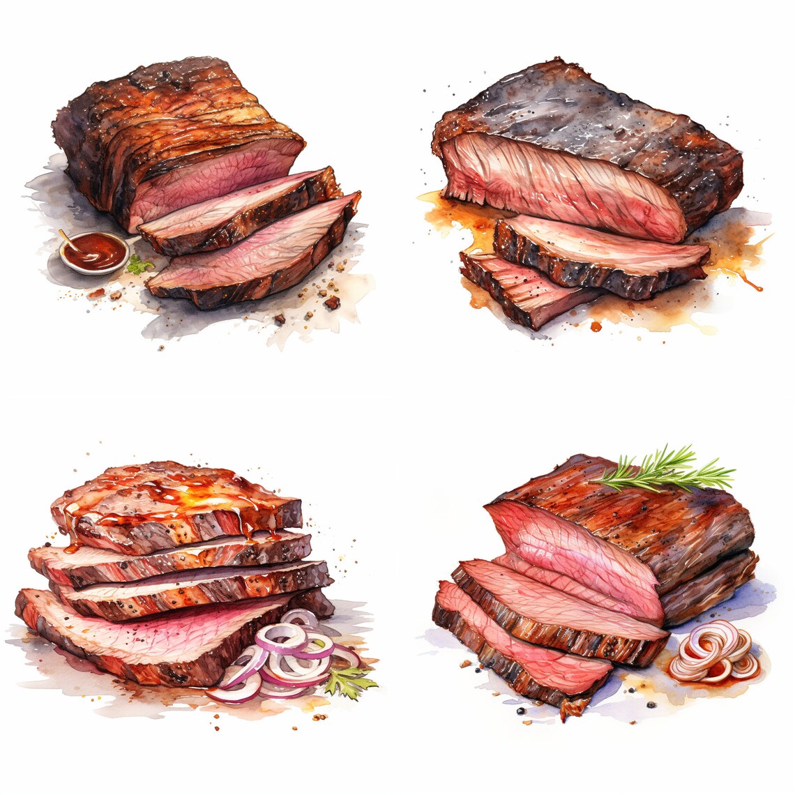 Watercolor Brisket PNG Brisket Bbq Wall Art Commercial Use Beef Brisket ...