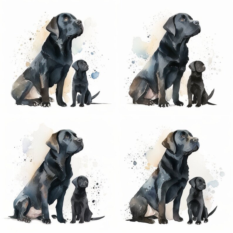 Black Lab Wall Art Black Lab PNG Puppy Digital Print Black Lab Clipart ...