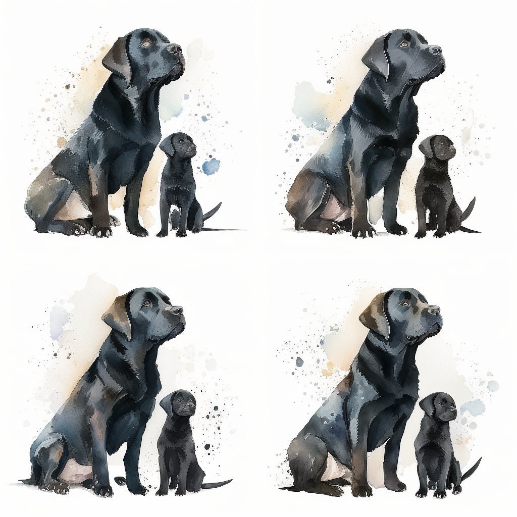 Black Lab Wall Art Black Lab PNG Puppy Digital Print Black Lab Clipart ...